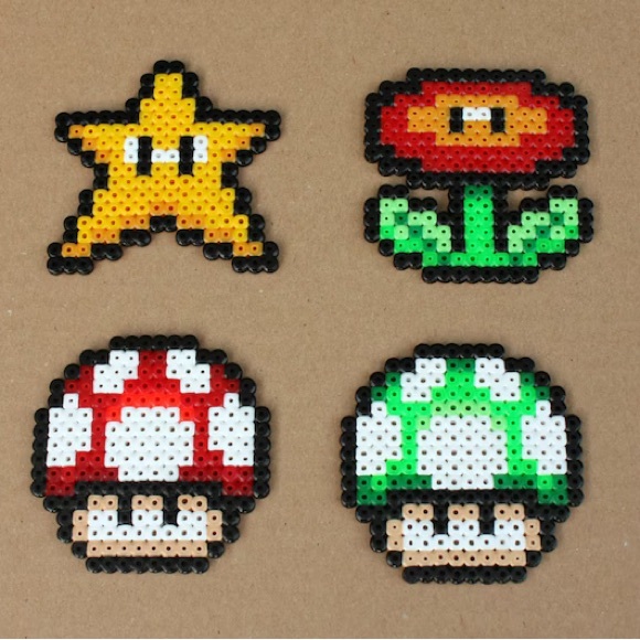 Wall Decor | Mario Power Ups Bead Art Pixel Art | Poshmark